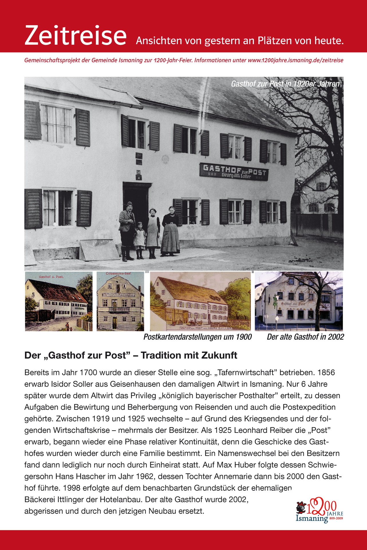 1200 Jahre Ismaning - Zeitreise – Hotel "Zur Post" Ismaning